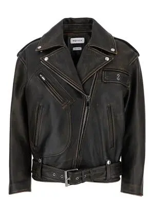 Alexander McQueen Leather Biker Jacket - Multicolor
