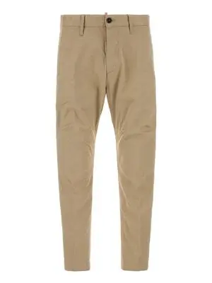 Dsquared2 Dsquared Men Beige Stretch Cotton Chino Pant Brown