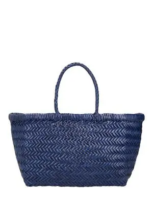 Dragon Diffusion DRAGON DIFFUSION Leather Woven Tote Bag Blue