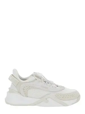 Fendi Flow Sneakers With Toggle Closure And Logo Lettering - White