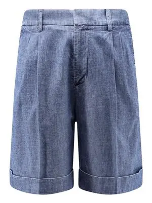 Valentino Garavani VALENTINO Denim Shorts With Embroidered Side Trim Multicolor