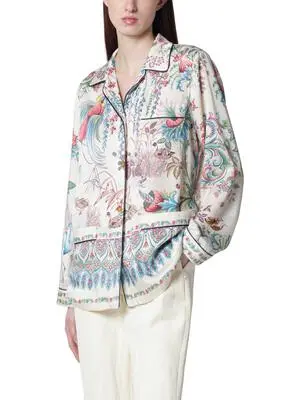 Etro Floral Print Shirt In Fluid Twill - Multicolor