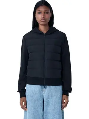 Moncler Quilted Hooded Zip-up Cardigan - Black