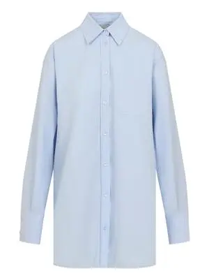 Sportmax Nespola Cotton Blend Long Shirt - Blue