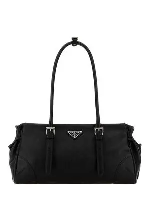 Prada Leather Medium Bonnie Shoulder Bag - Black