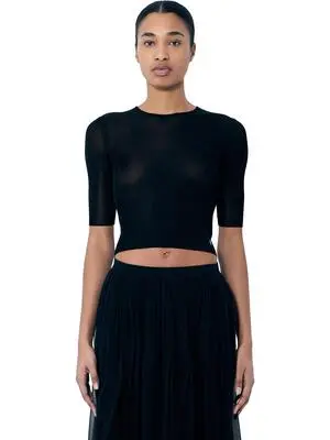 Saint Laurent Cassandre Knit Top - Black