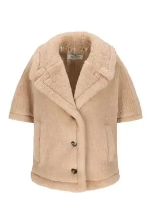 Max Mara Wool Cape With Lapel Collar - Multicolor