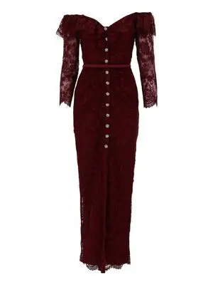 SELF-PORTRAIT Lace Dress With Jewel Buttons - Multicolor