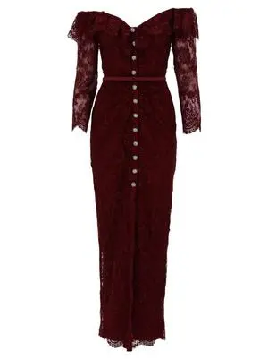 SELF-PORTRAIT Lace Dress With Jewel Buttons - Multicolor