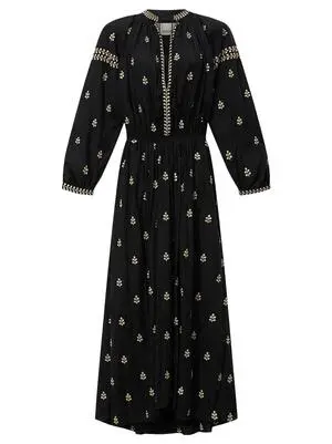 Isabel Marant Étoile Rodilia Silk Long Dress With Embroidery - Multicolor