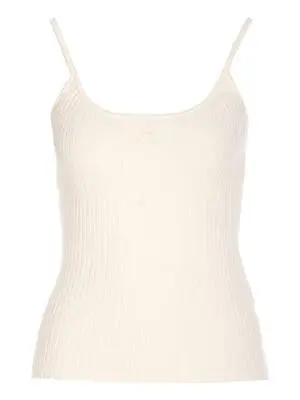 COURREGES COURREGES Ribbed Spaghetti Strap Tank Top