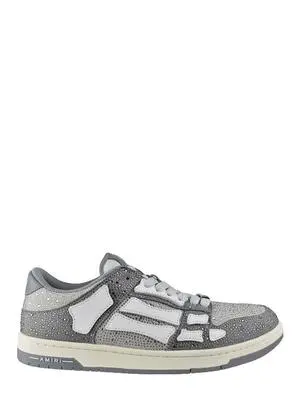 Amiri Crystal Skeleton Low Top Sneakers - Gray