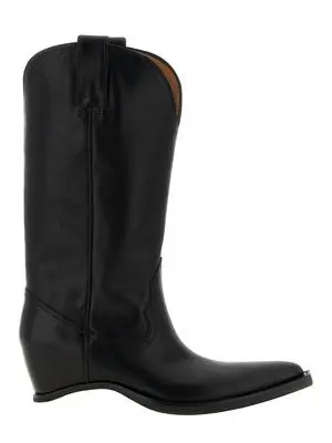 MAISON MARGIELA Heel-less Vintage-effect Leather Boots - Black