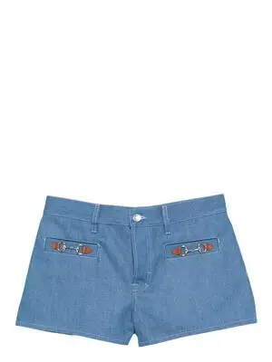 Gucci GUCCI Denim Cotton Shorts With Horsebit Detail Multicolor