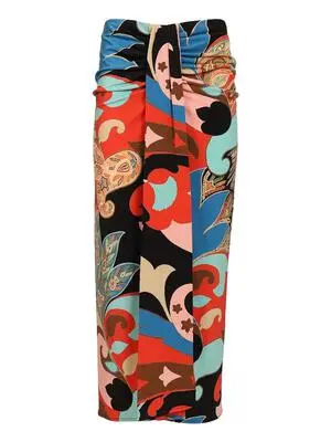 Etro Printed Midi Skirt With All-over Print - Multicolor