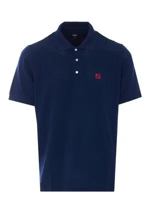 Fendi Ff Selleria Logo Polo - Blue