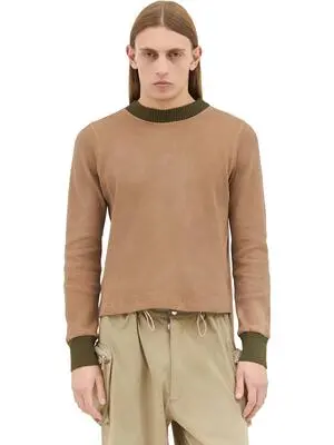 CHARLIE CONSTANTINOU Charlie Constantinou Panelled Waffle Top With Attached Hood And Scarf