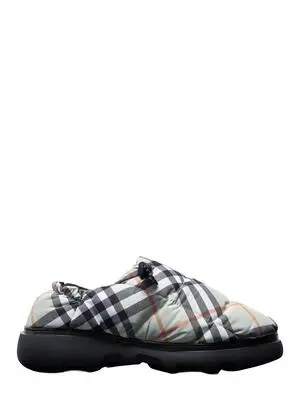 Burberry Check Nylon-blend Pillow Mule - Green