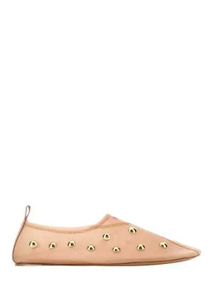 CHLOÉ CHLOE Mesh Rita Ballerinas With Gold Tone Studs