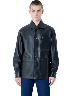 Bottega Veneta Leather Pyjama Shirt - Black