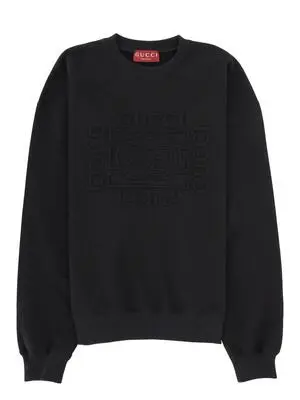 Gucci Sweatshirt With Embossed Logo - Black