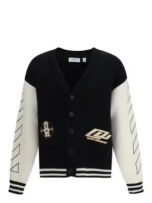 Off-White Star Logo Diagonal Varsity Cardigan - Black