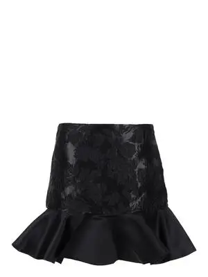 GANNI Satin Miniskirt - Black