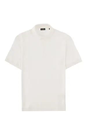 Zegna Polo In Cotone E Seta - White