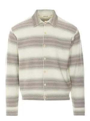 Auralee Striped Cotton Silk Blend Cardigan - Multicolor