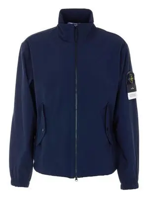 Stone Island Light Soft Shell-r Logo Jacket - Blue