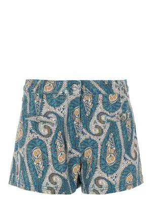 Etro Printed Paisley Shorts - Blue