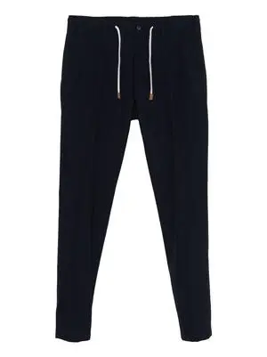 Eleventy Pleated Wool-blend Trousers - Blue
