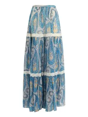 Etro Etro Silk Crepon Maxi Skirt With Paisley Motif Multicolor