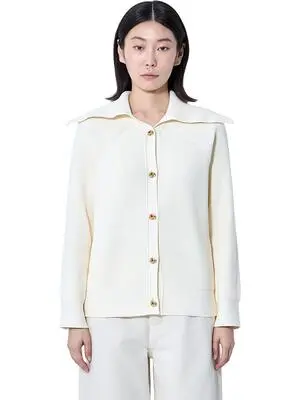 Bottega Veneta Ribbed Cotton Cardigan With Spread Collar - Multicolor