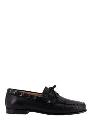 Valentino Garavani VALENTINO GARAVANI Black Leather Loafers Multicolor