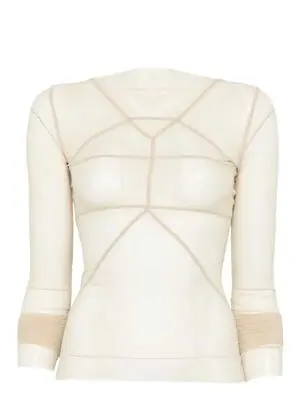 Rick Owens Long-sleeve Top With Sheer Panels - Multicolor