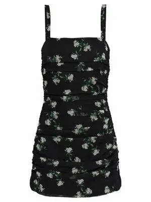 Dolce & Gabbana Floral Print Silk Blend Dress - Black