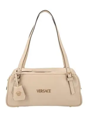 Versace VERSACE Lamb Leather Shoulder Bag Cream