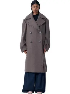 Dries Van Noten Tailored Wool Blend Coat - Gray
