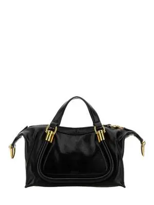 Chloé CHLOE Leather Paraty 24 Handbag Black