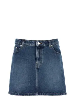 A.p.c. Denim Moss Mini Skirt - Blue