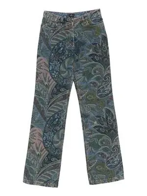 Etro Paisley Print Denim Jeans - Blue