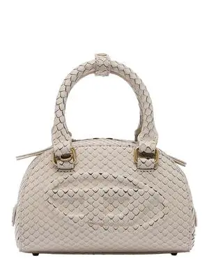 DIESEL® DIESEL 1DR Dome Python Leather Crossbody Bag Cream
