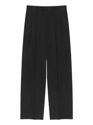 Givenchy Double-pleated Grain De Poudre Wool Trousers - Black
