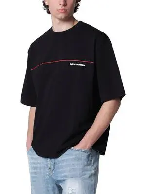Dsquared2 Loose-fit Cotton Jersey T-shirt With Logo - Black