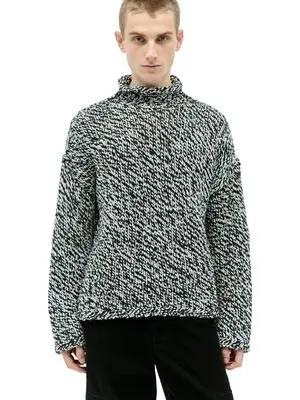 Acne Studios High-neck Chunky Wool-blend Sweater - Black