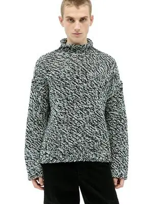 Acne Studios High-neck Chunky Wool-blend Sweater - Black