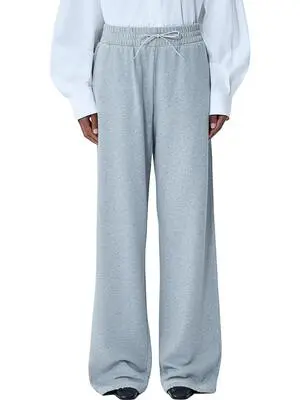 Prada Wide Leg Cotton Track Pants - Gray