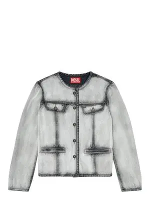 DIESEL® Grey De-grafy Skeleton Denim Jacket - Black