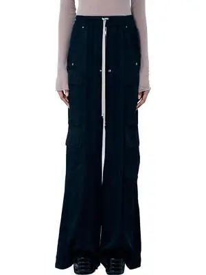 Rick Owens Satin Cargo Pants - Black